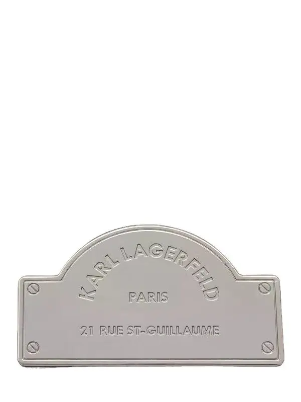 Karl Lagerfeld Logo Plaque Grained Leather Shoulder Bag - Brown
