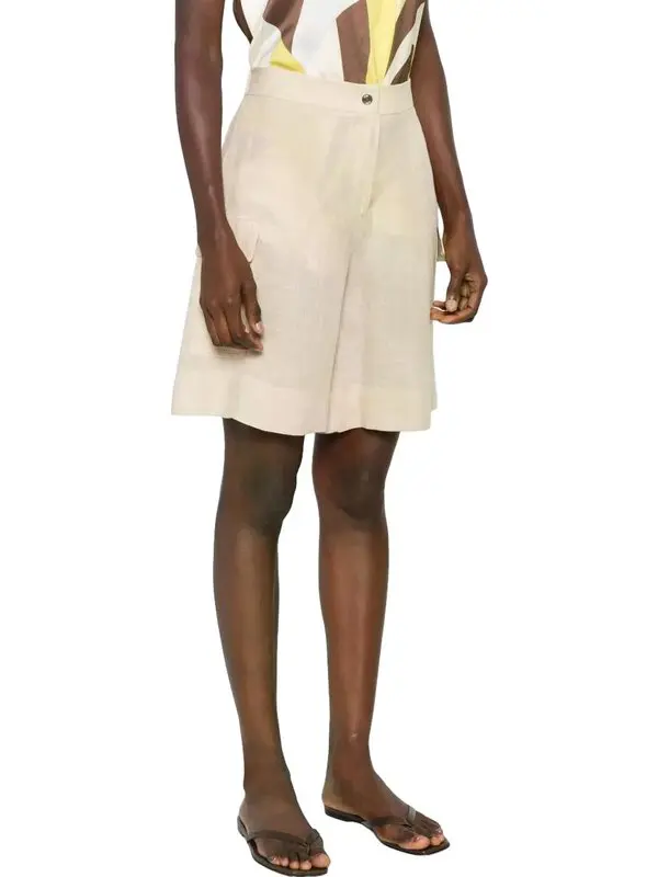 CLIPS High Waist Wide Leg Shorts - Neutrals