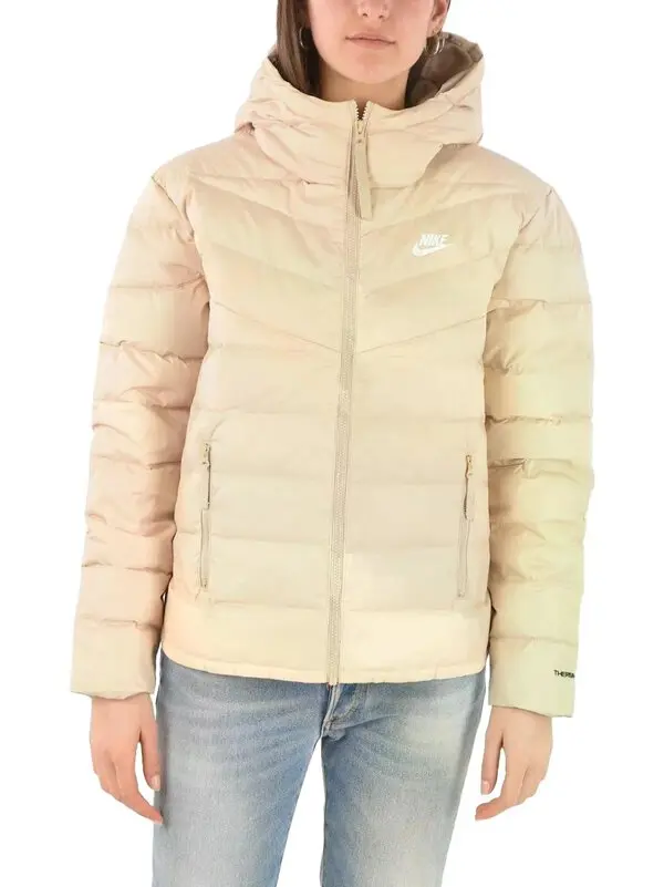 Nike Quilted Jacket With Logo Print - Neutrals