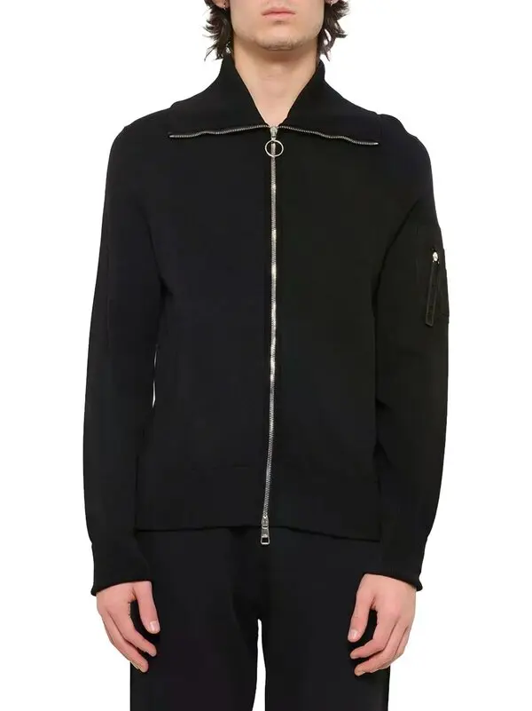 Neil Barrett Zip-up Ribbed-trim Jacket - Black