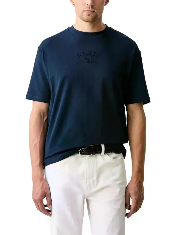 Karl Lagerfeld Embossed Logo T-shirt - Blue