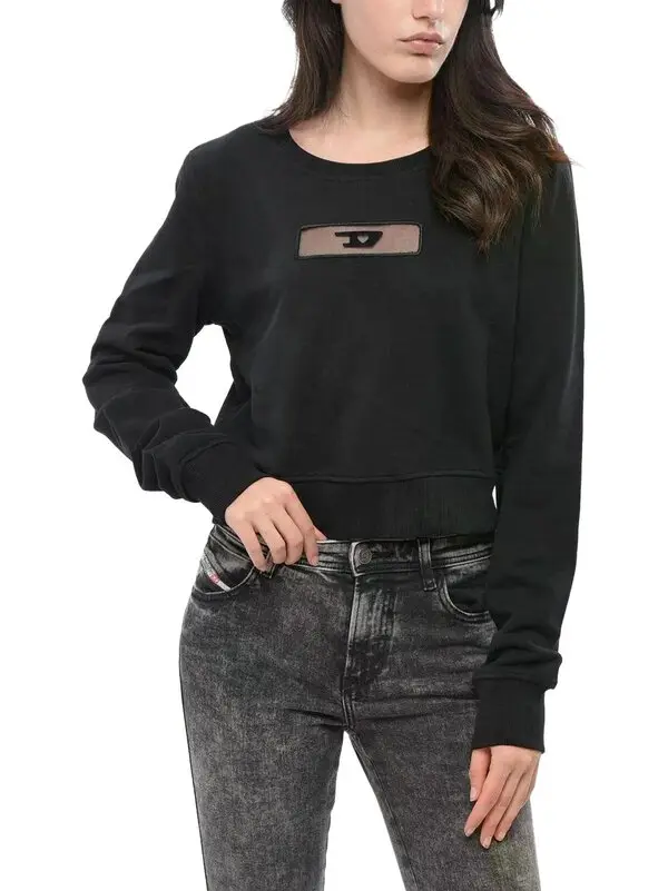 DIESEL® Slim Fit Crewneck Sweatshirt With Mesh Detail - Black