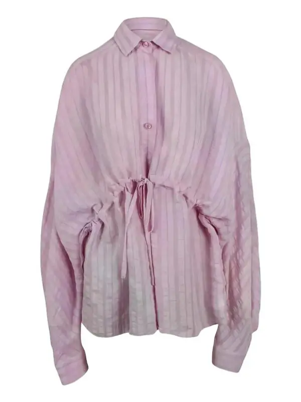 THELATEST Dalida Striped Shirt With Drawstring Detail - Pink