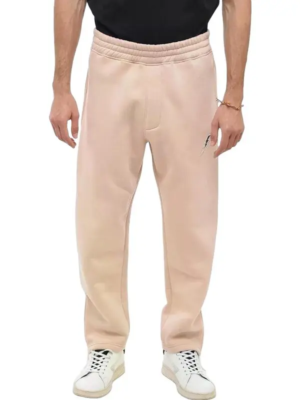 Neil Barrett Bolt-embroidered Zip-cuff Track Pants - Neutrals