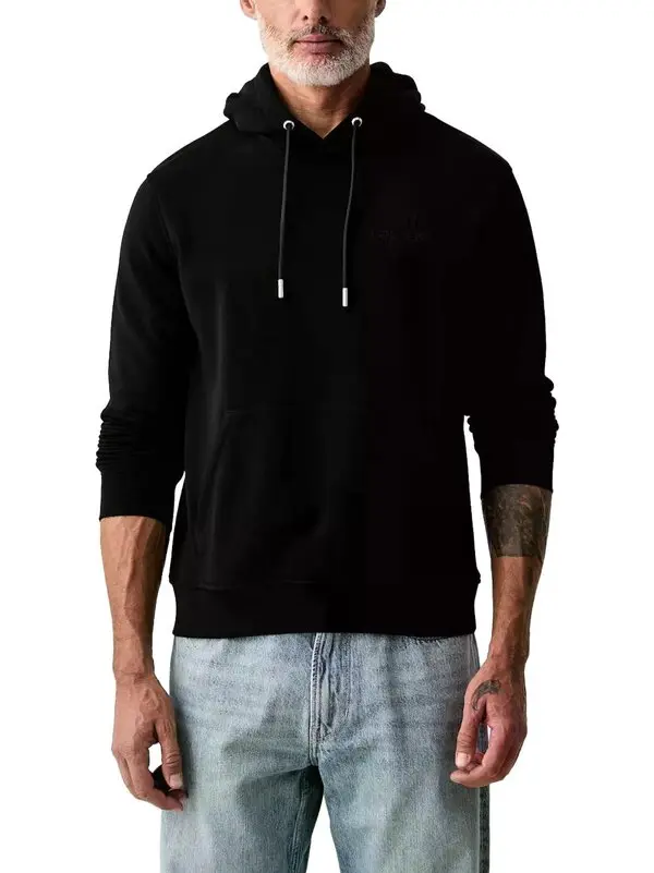 Karl Lagerfeld Embroidered Logo Drawstring Hoodie - Black