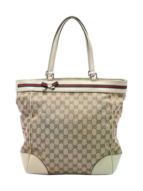 Gucci Gg Canvas Web Mayfair Tote Bag - Neutrals