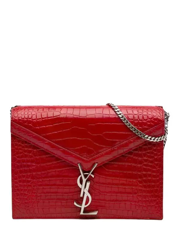 Saint Laurent Monogram Cassandra Clasp Crossbody Bag - Red