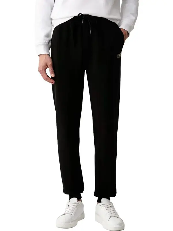Karl Lagerfeld Logo-print Drawstring Track Pants - Black