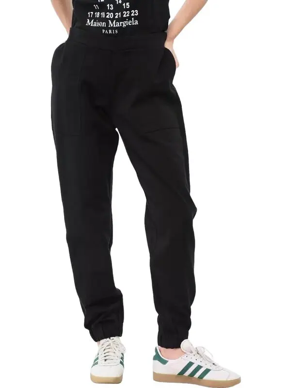 OBLÒ UNIQUE Elasticated Waistband Trousers - Black