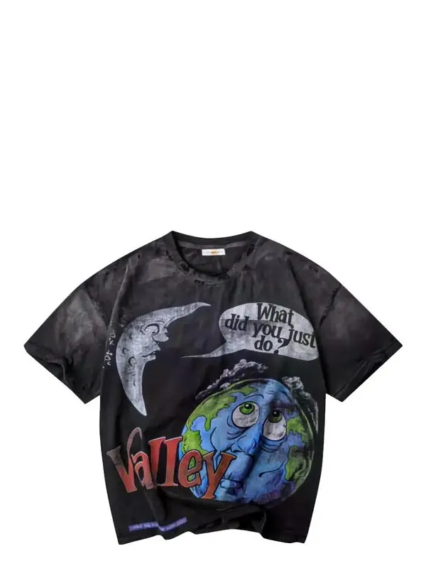 VALE FOREVER Graphic-print Distressed-effect T-shirt - Black