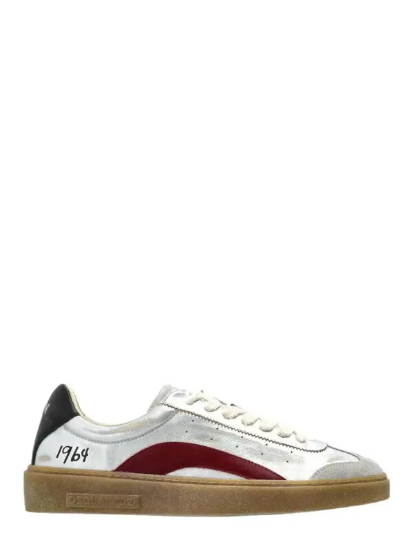 Dsquared2 Metallic Leather Sneakers - Silver