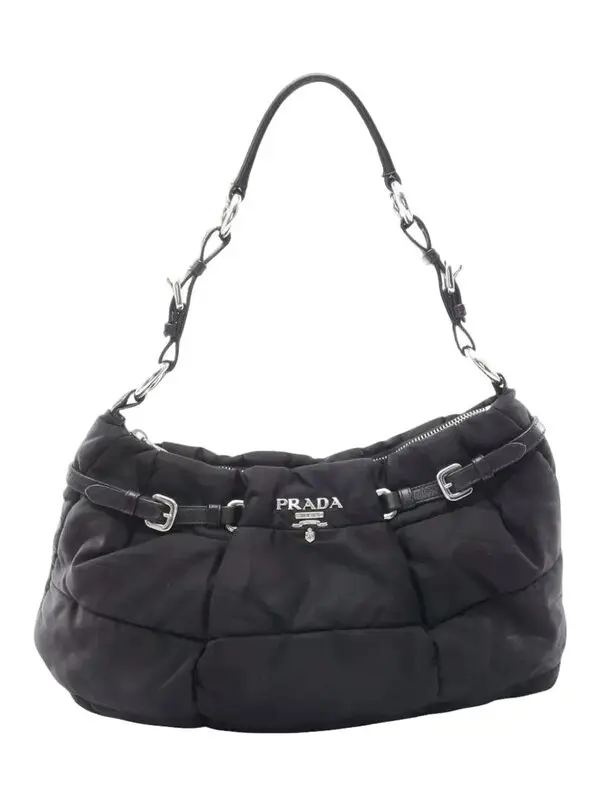 Prada Impuntu Tissu Shoulder Bag - Black