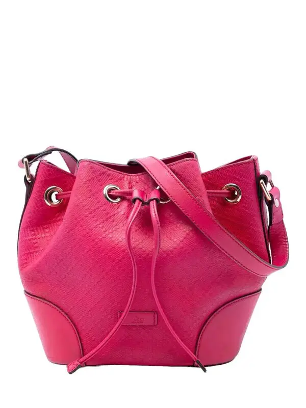 Gucci Diamante Leather Bright Bucket Bag - Pink