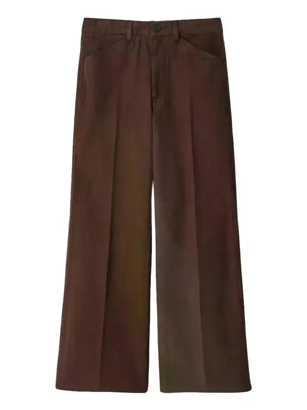 LEMAIRE Flared Five-pocket Pants In Heavy Garment-dyed Broken Twill - Brown