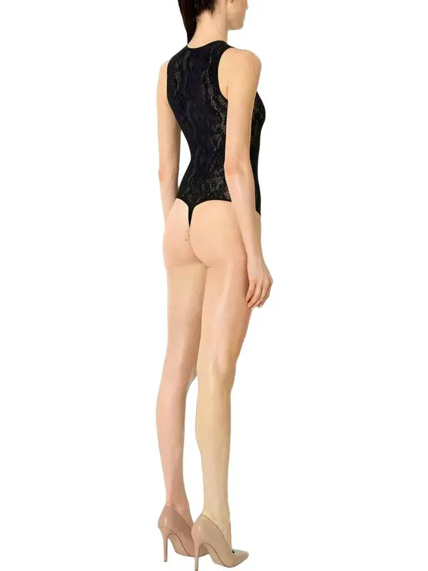 Wolford Floral Pattern Bodysuit - Black