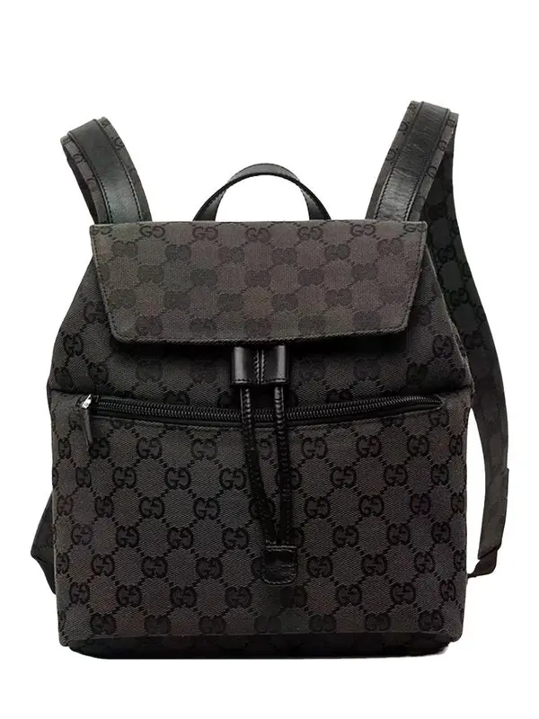 Gucci Gg Canvas Backpack - Black