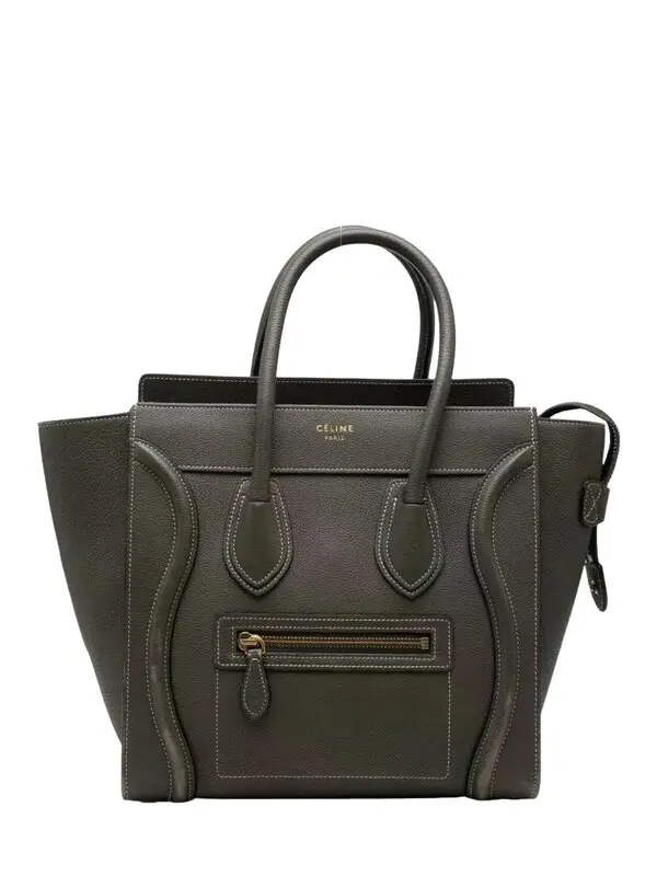 Celine Micro Drummed Calfskin Luggage Tote Bag - Grey