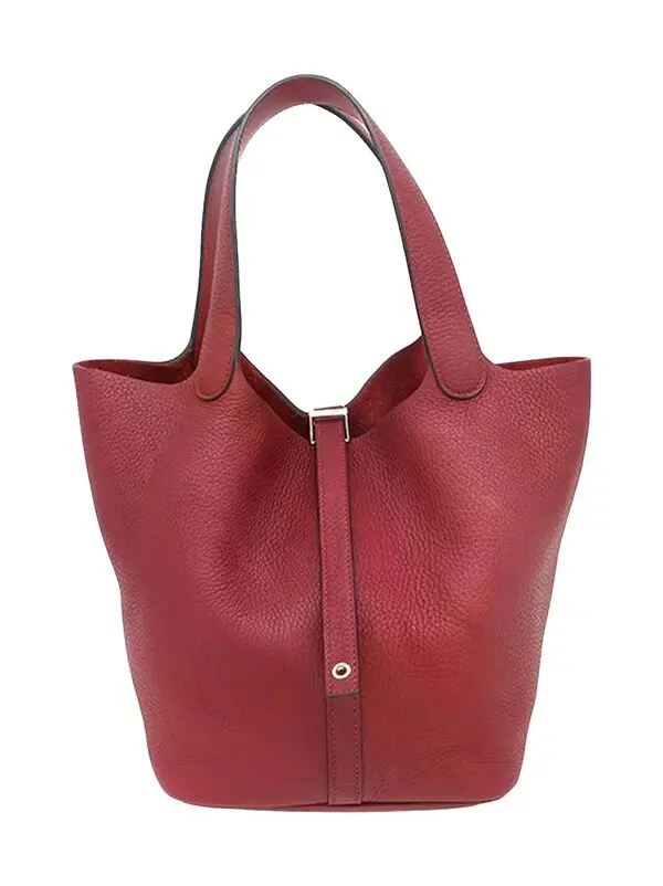 Hermès Clemence And Swift Leather Picotin Lock 22 Eclat Handbag - Red