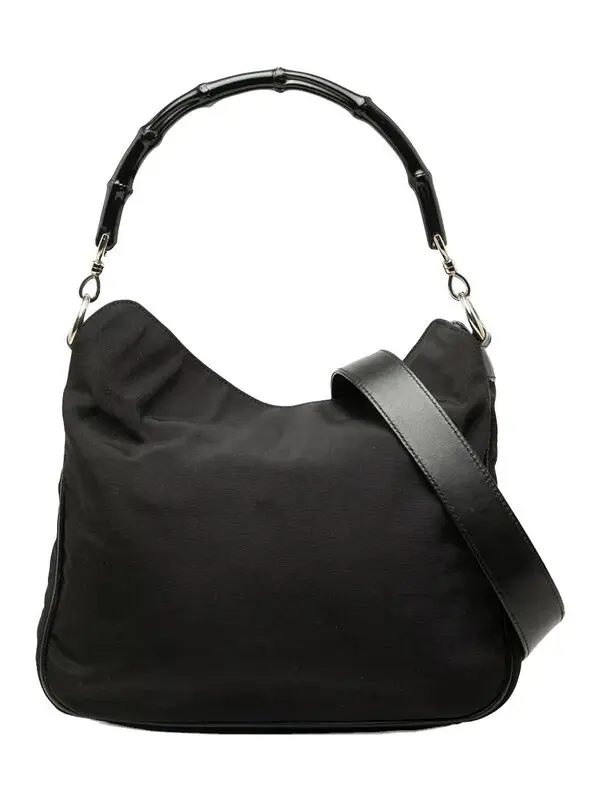 Gucci Nylon Bamboo Satchel - Black