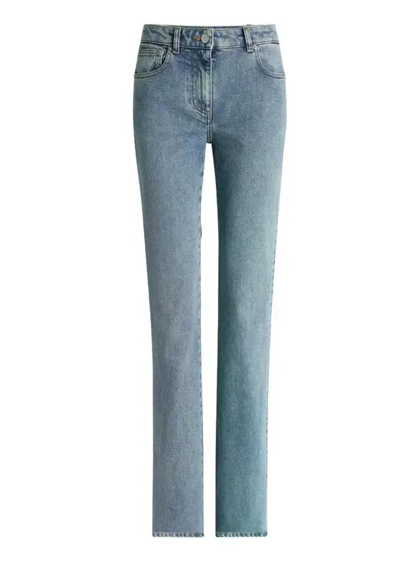 Balmain Bootcut Faded Denim Jeans - Blue