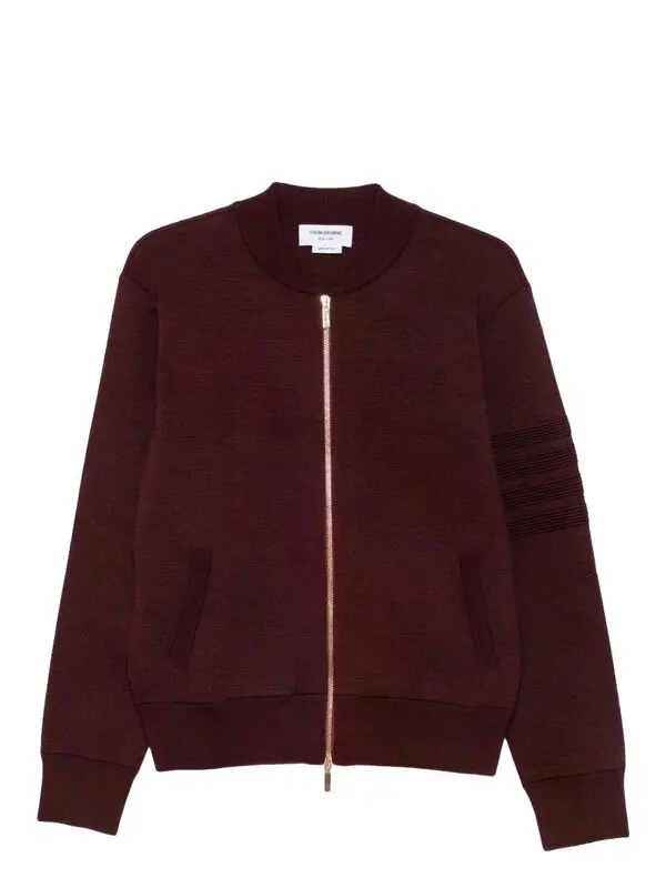 Thom Browne 4-bar Zip-up Cardigan - Red