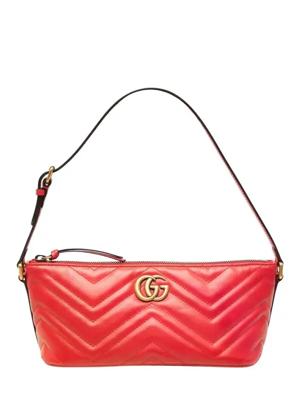 Gucci Gg Marmont Matelasse Calfskin Shoulder Bag - Red