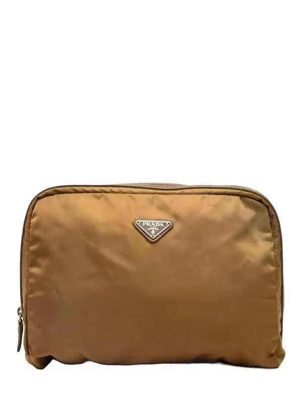 Prada Tessuto Clutch Bag - Brown
