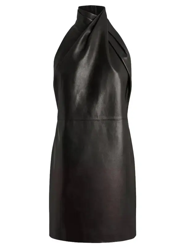 Balmain Lambskin Open-back Dress - Black