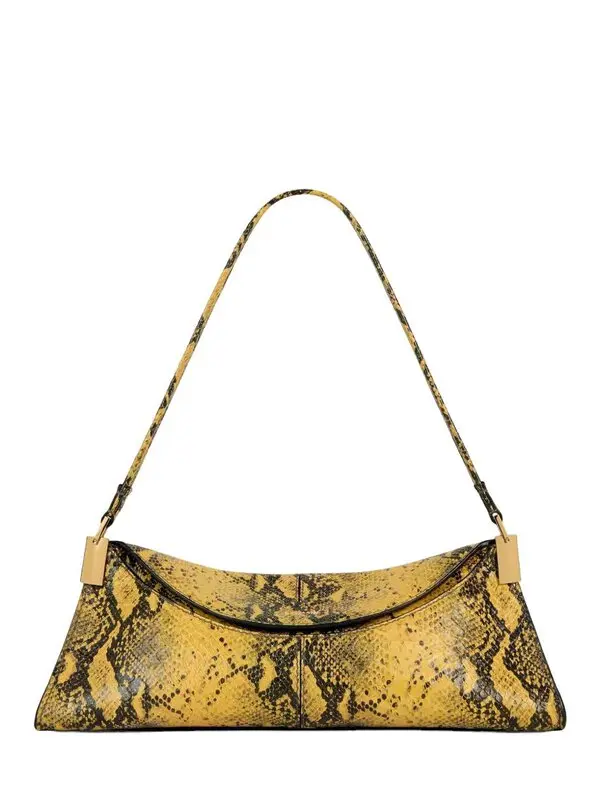 Balmain 64-83 Python-effect Leather Bag - Yellow