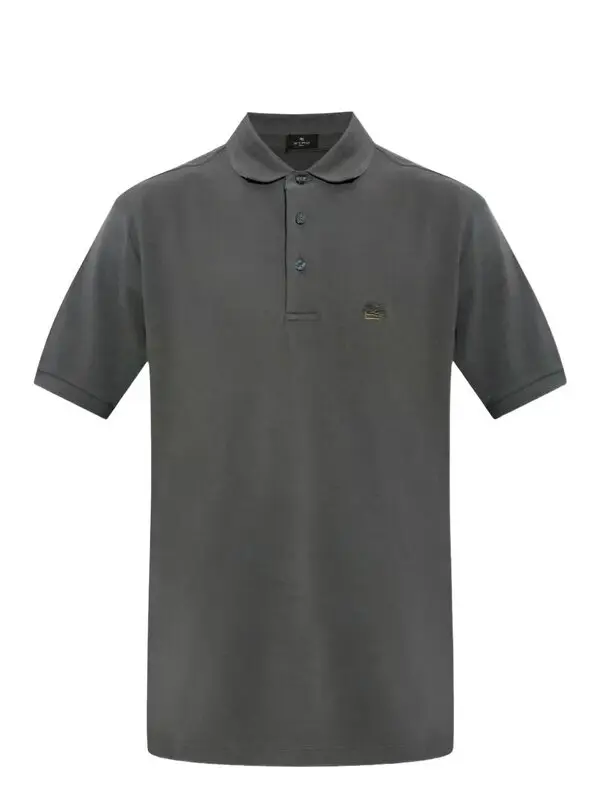 Etro Embroidered-logo Polo Shirt - Grey