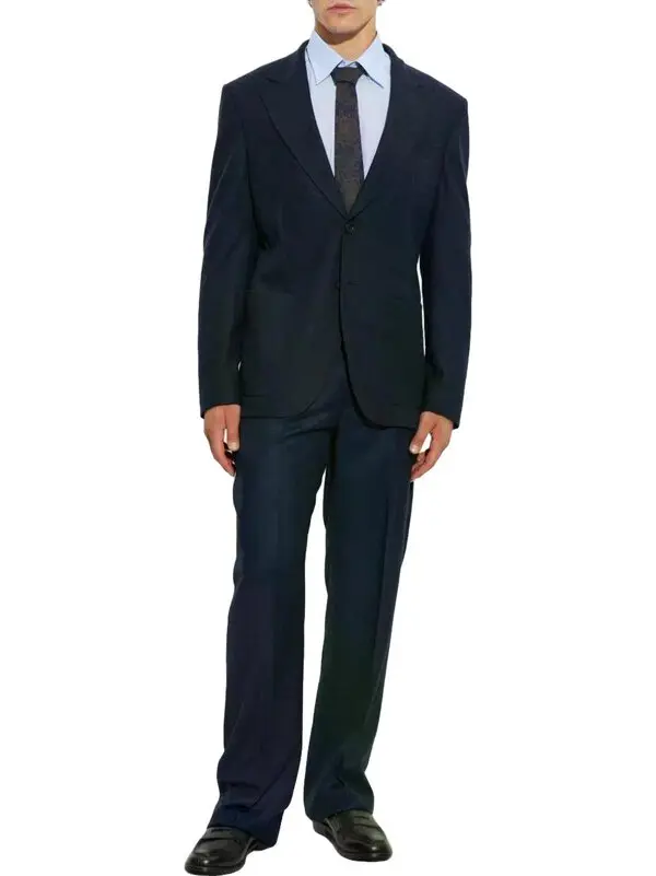 Etro Pleated Wool Trousers - Blue