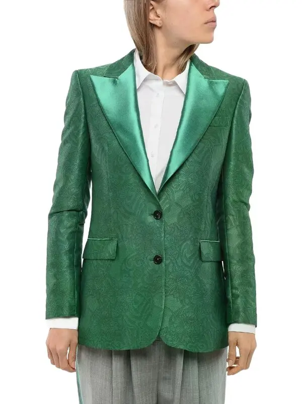 John Richmond Embroidered Peak-lapel Blazer - Green
