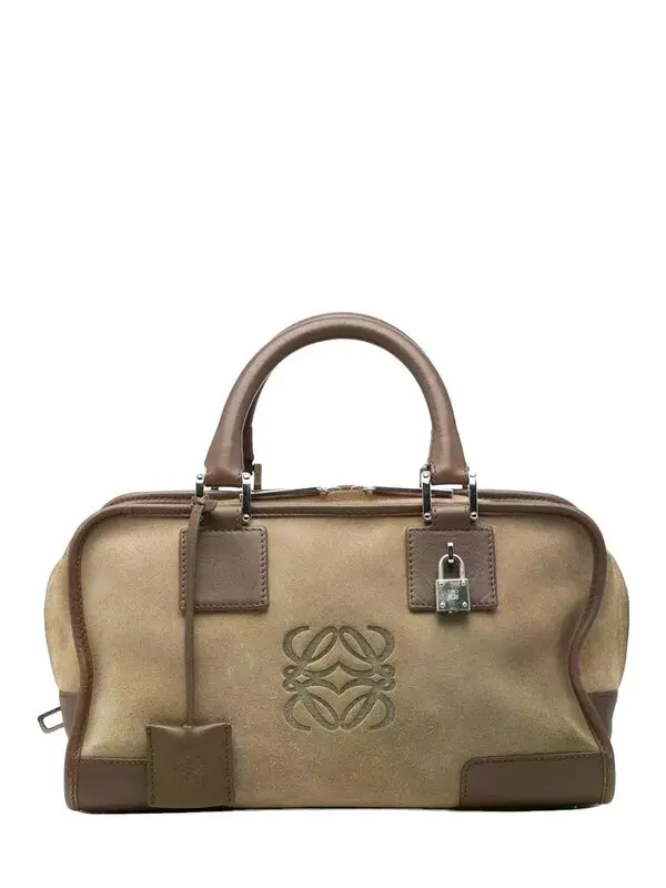 Loewe 2004 Suede Amazona 28 Handbag - Brown