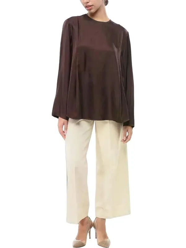 Loulou De Saison Adalyn Silk-twill Blouse - Brown