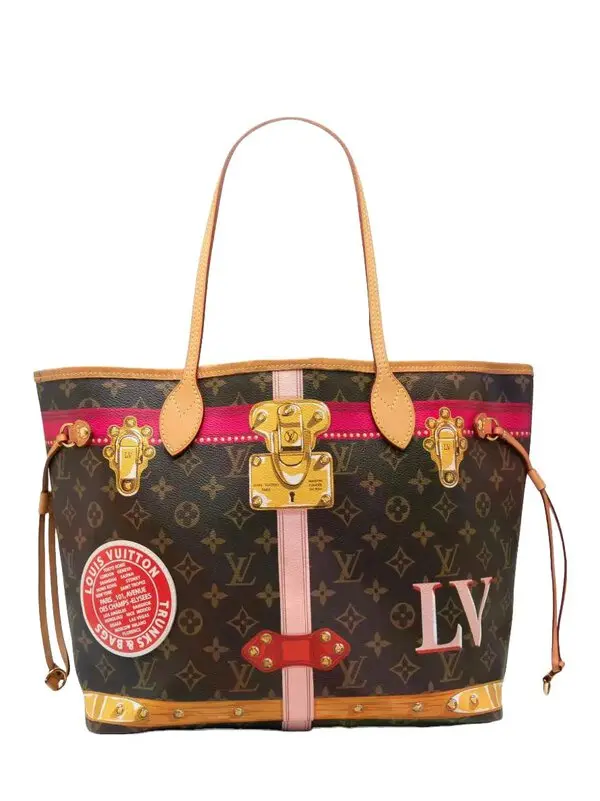 LOUIS VUITTON Monogram Summer Trunks Neverfull Mm Tote Bag - Brown
