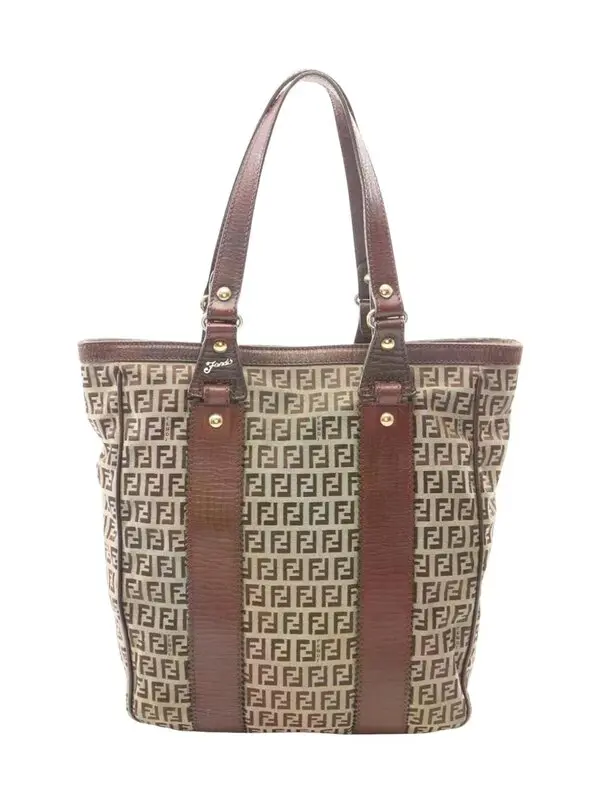Fendi Zucchino Canvas Tote Bag - Neutrals