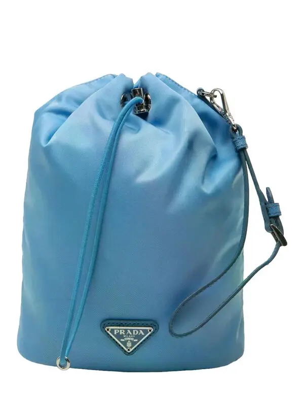 Prada Tessuto Drawstring Bucket Bag - Blue
