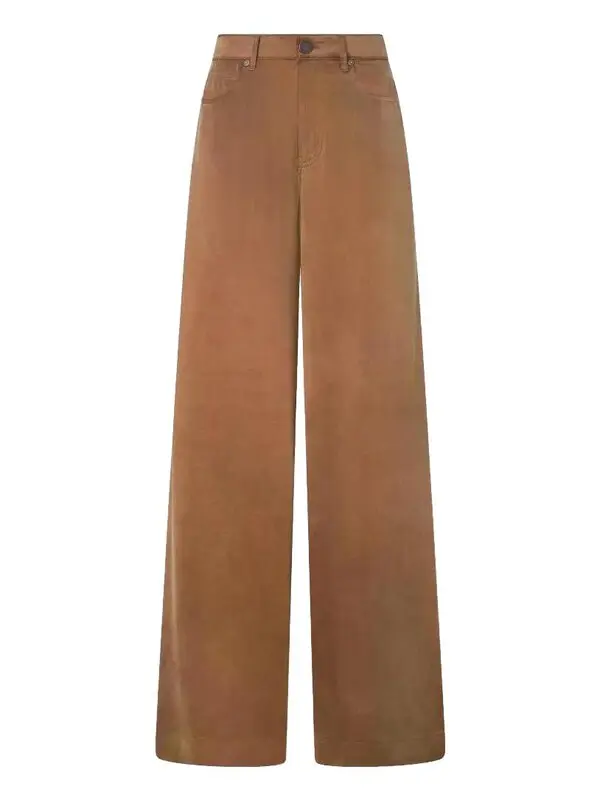 Pinko Wide-leg Logo-embroidered Trousers - Brown