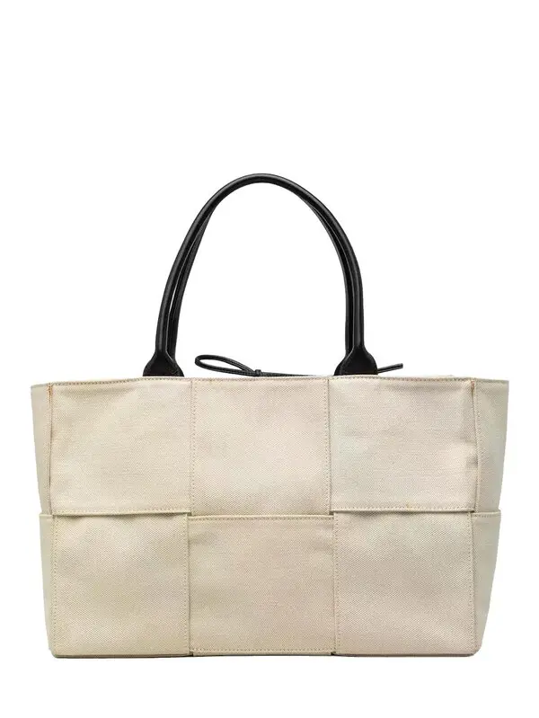 Bottega Veneta Canvas Maxi Intrecciato Tote Bag - White