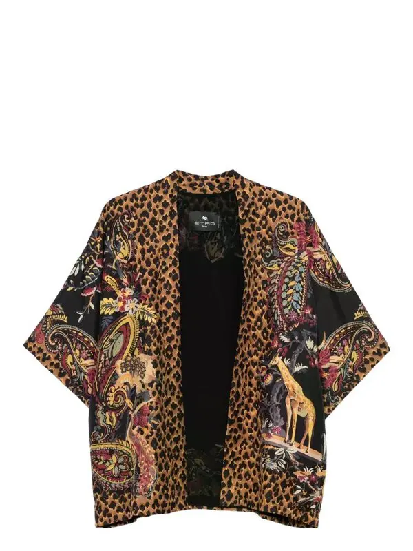 Etro Leopard Print Paisley Shirt - Black