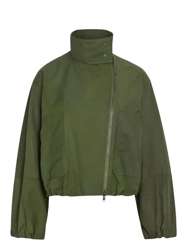 Vince Asymmetric Zip High-neck Jacket - Green