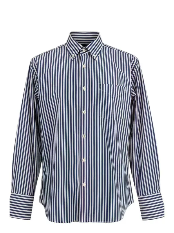Black Label Striped Button-down Shirt - Blue