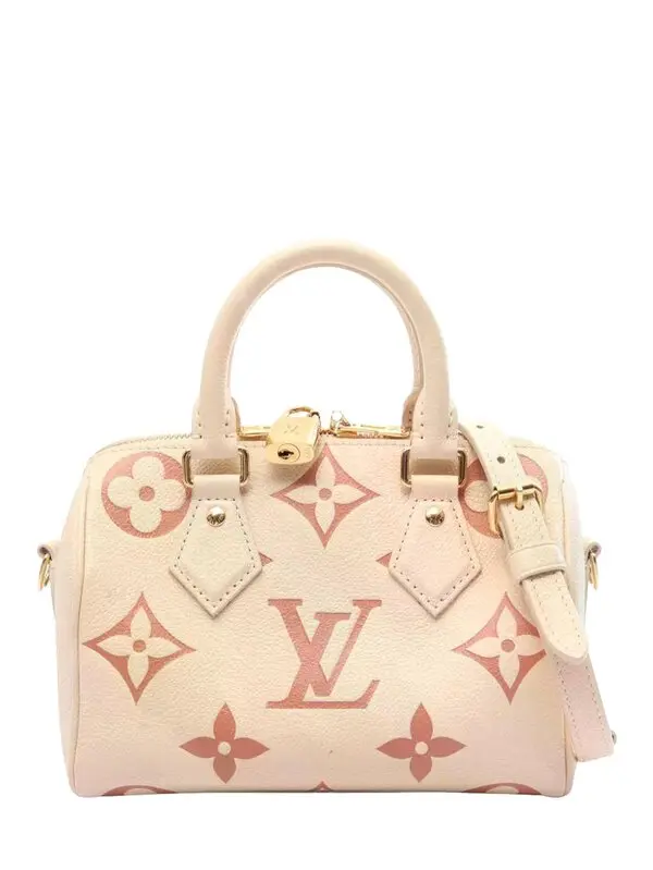 LOUIS VUITTON Monogram Giant Empreinte Speedy Bandouliere 20 Satchel - Neutrals