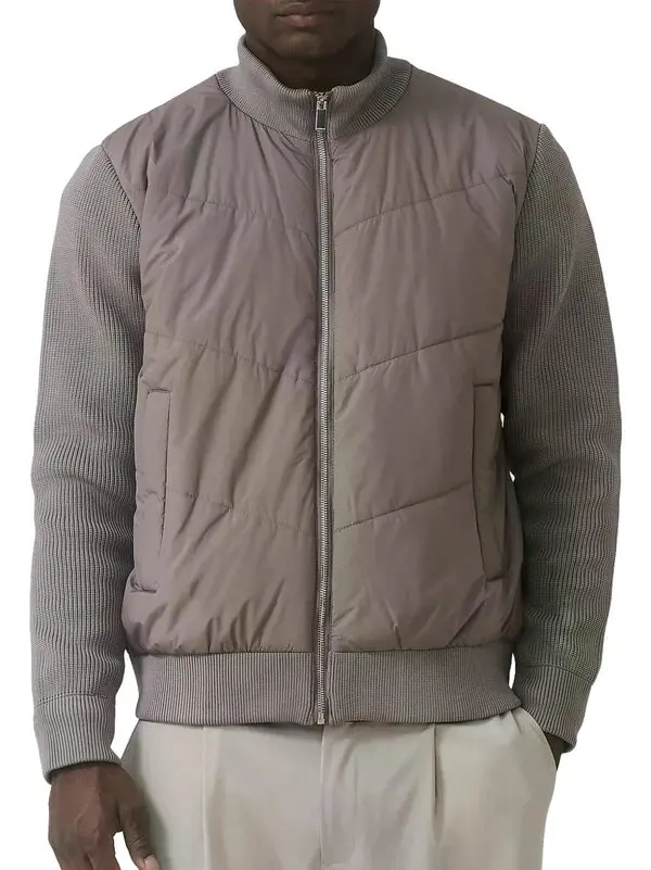 MAUVAIS Lamarck Quilted Knit-sleeve Jacket - Brown
