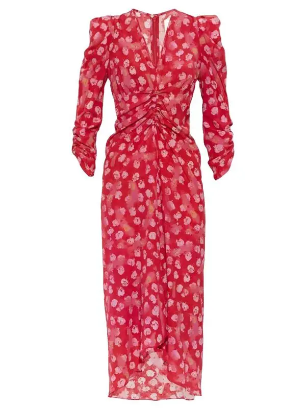 Isabel Marant Étoile Albini Asymmetric Floral Print Dress - Red