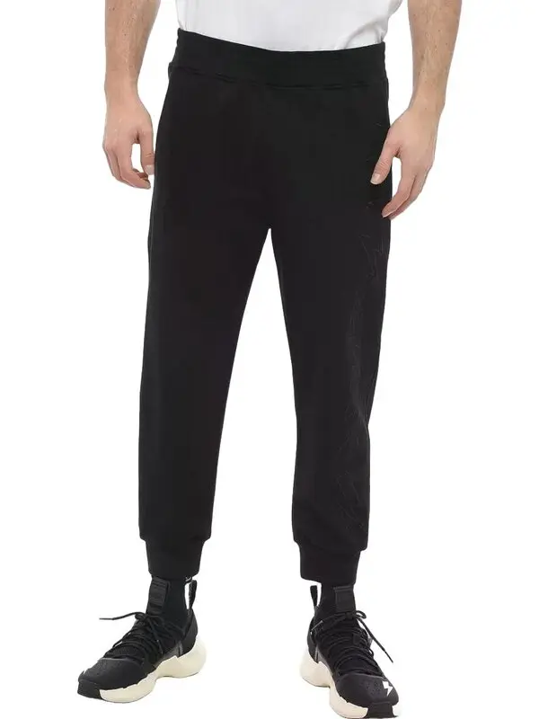 Neil Barrett Jumbled Bolts Embroidered Track Pants - Black