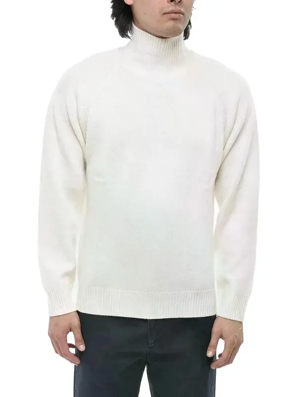 PAOLO PECORA Ribbed-edge Wool Turtleneck Sweater - Neutrals