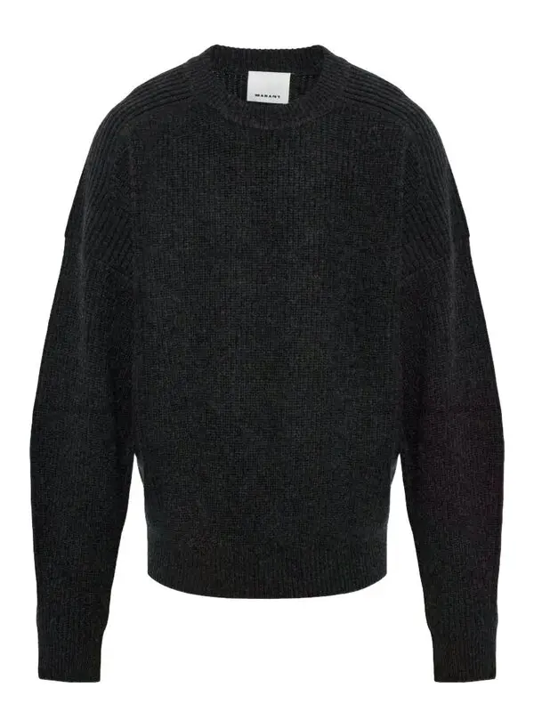 MARANT Ribbed Knit Crew Neck Sweater - Grey