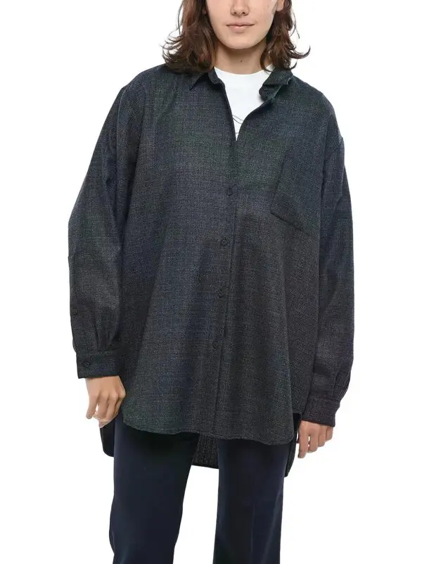 SUPER BLOND Oversized Flannel Shirt - Blue