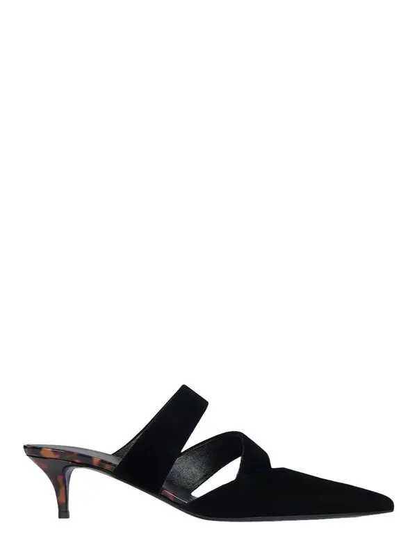 Balmain Velvet Tortoiseshell-effect Mules - Black